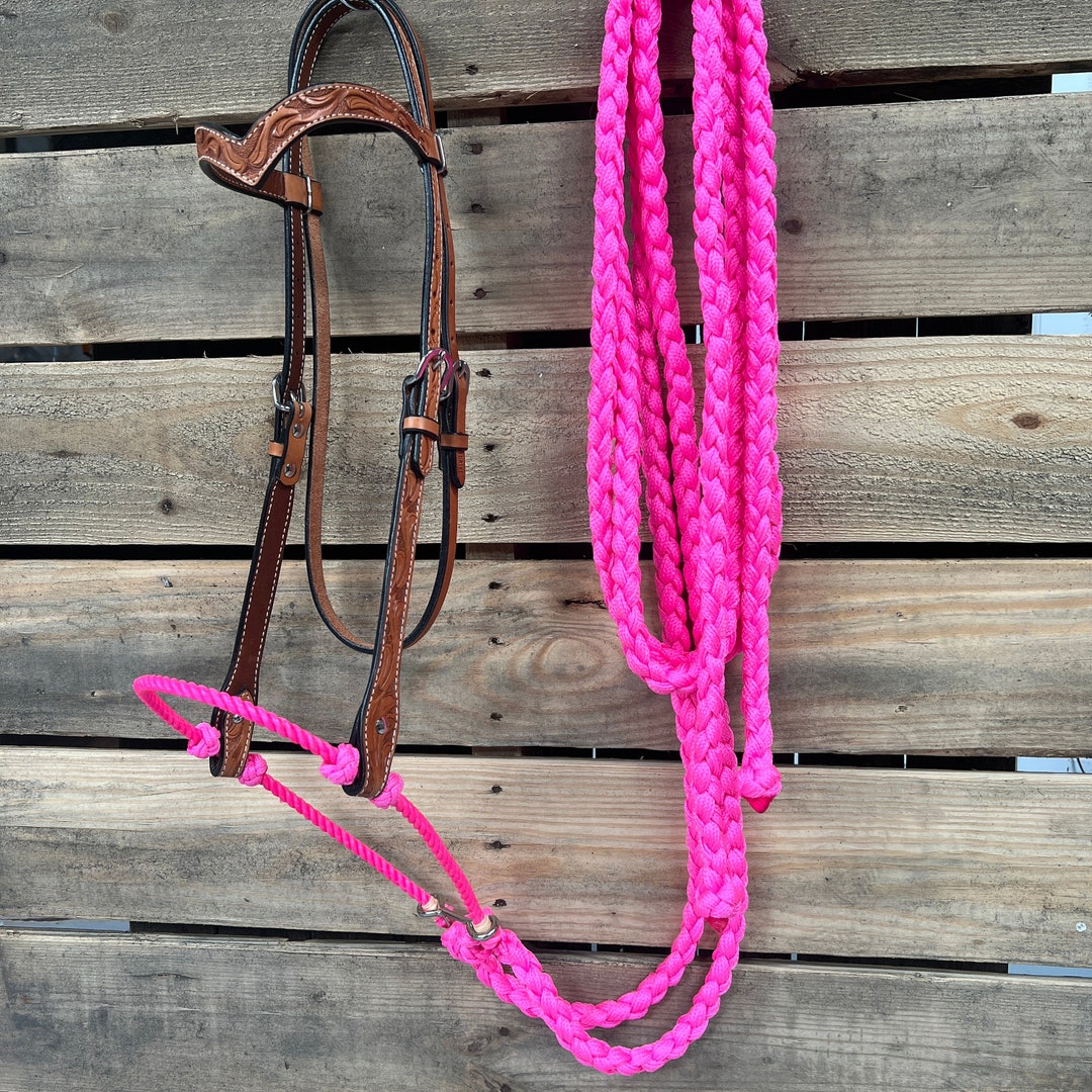 Light Oil Floral V-brow Neon Pink Loping Hackamore #LHK037 - Etsy