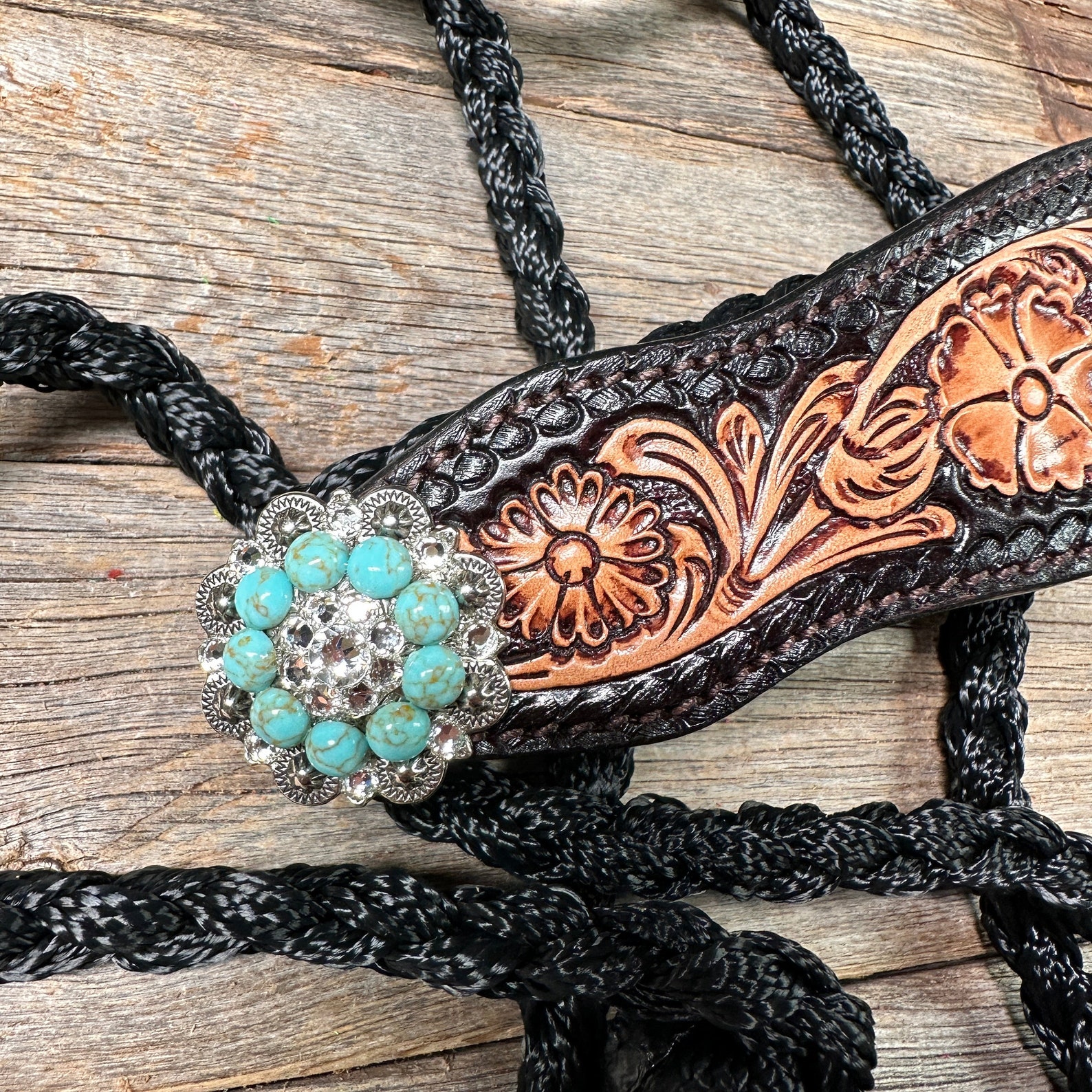 Black Mule Tape Halter -turquoise & Clear #MT225 - Etsy