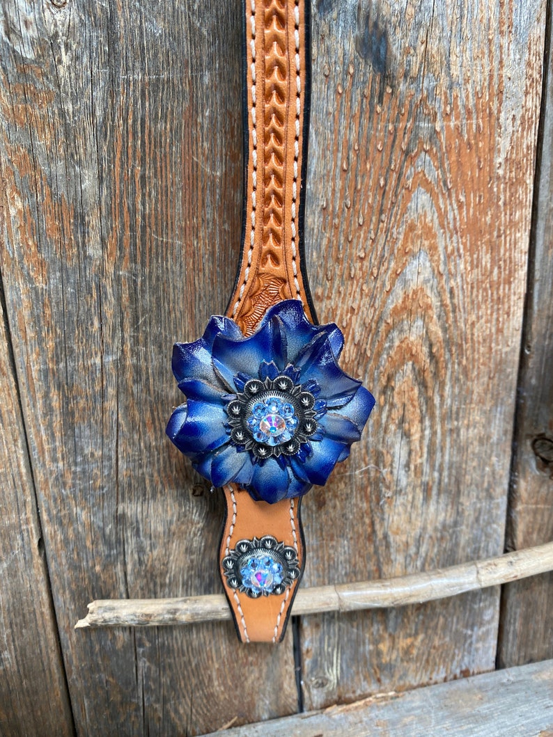 Light Oil Basketweave Blue Wither Strap One Ear & - Etsy