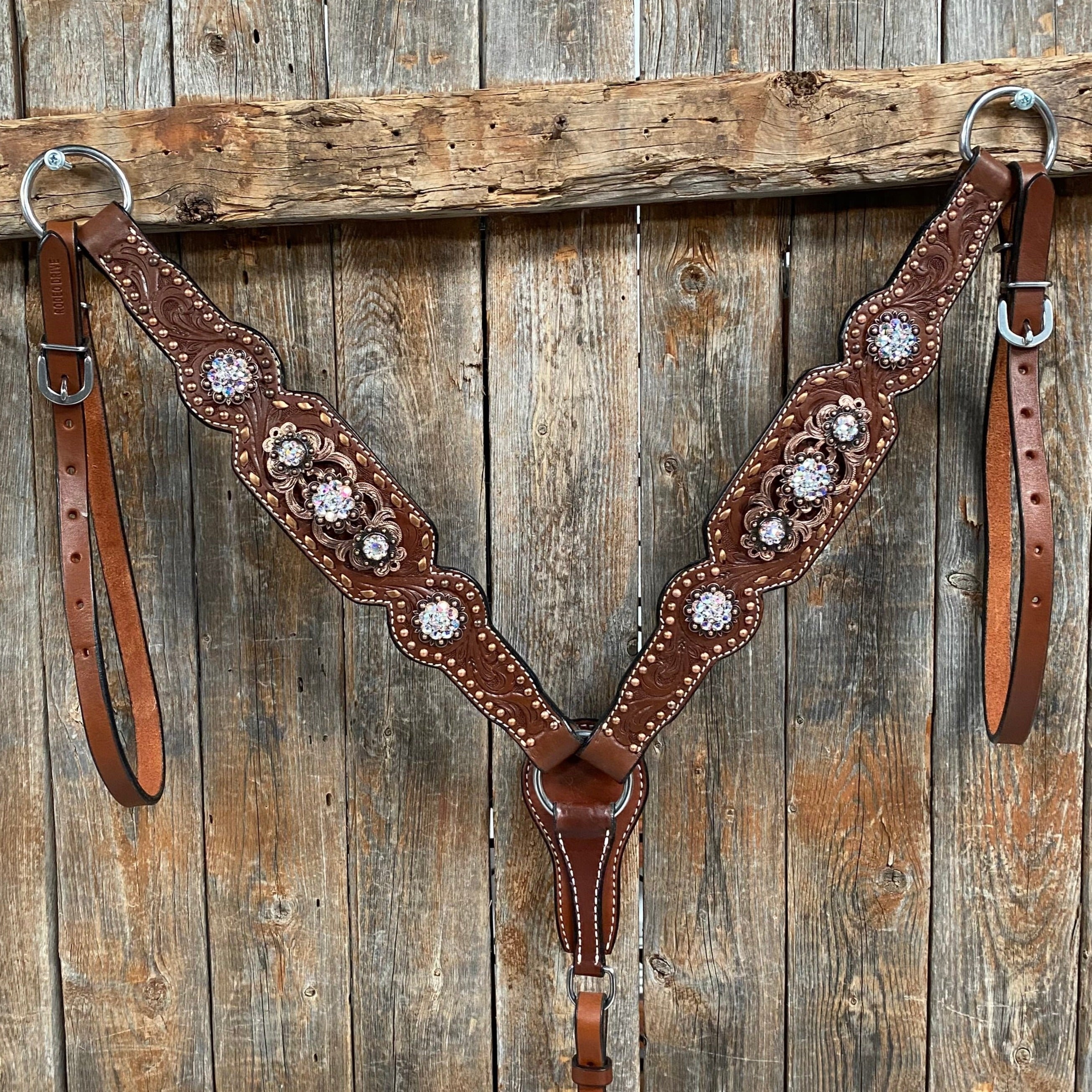 Copper Dot and Buckstitch Fancy AB Browband Tack Set #BBBC581 - Etsy