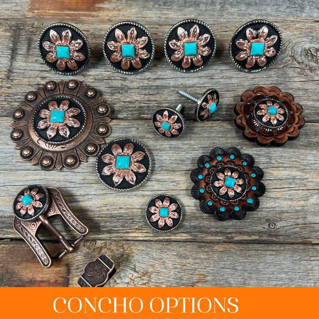 Copper Turquoise Sunflower Western Concho W188 - Etsy
