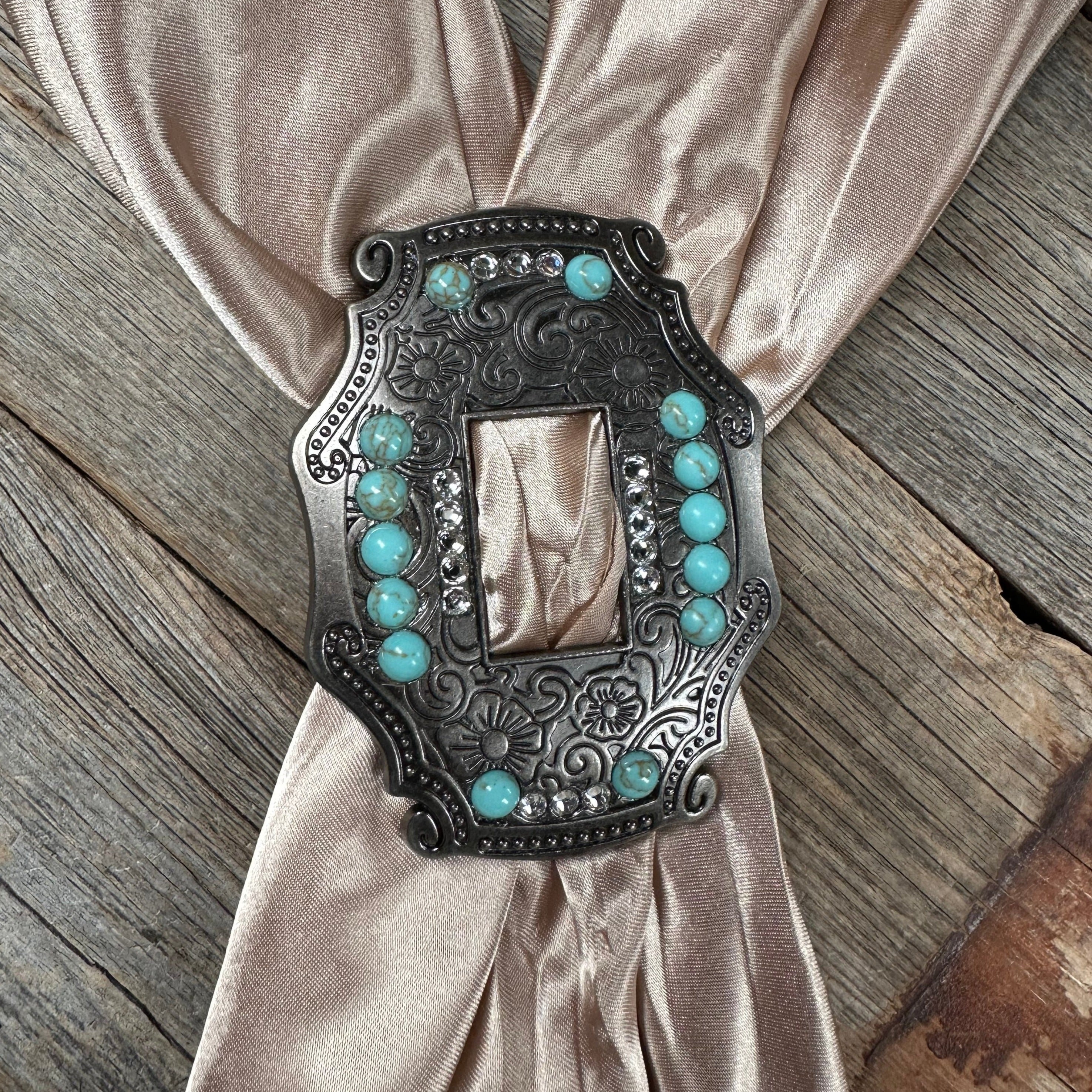 Extra Large Antique Silver Turquoise and Clear Buckle Slide SASTQCL - Etsy