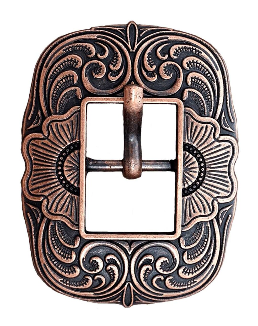 Copper Floral Engraved Cart Buckle W152B - Etsy