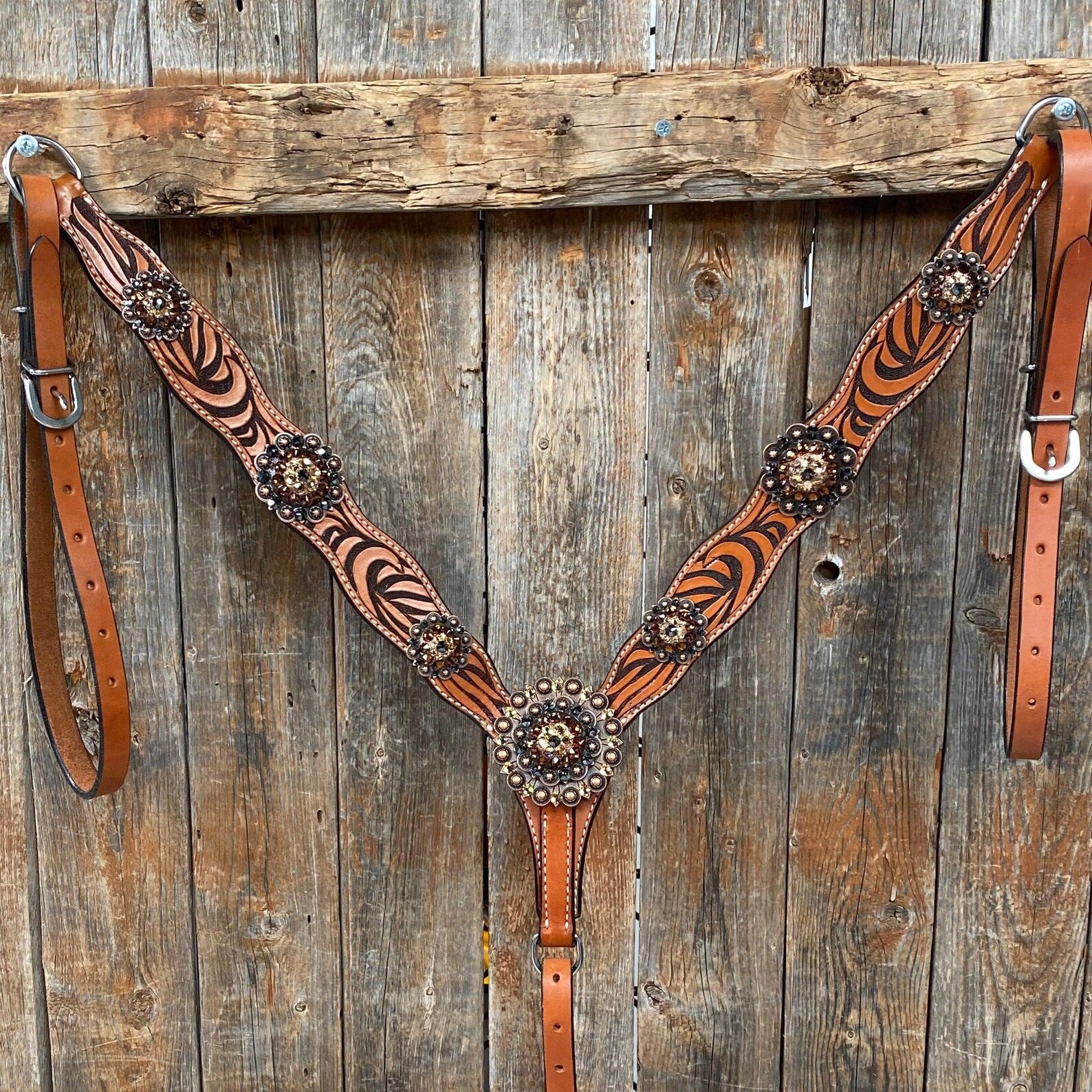 Zebra Jet and Topaz Browband / Breastcollar Tack Set #BBBC544 - Etsy