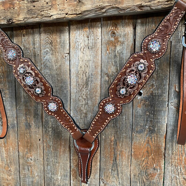 Copper Dot and Buckstitch Fancy AB Browband Tack Set #BBBC581 - Etsy
