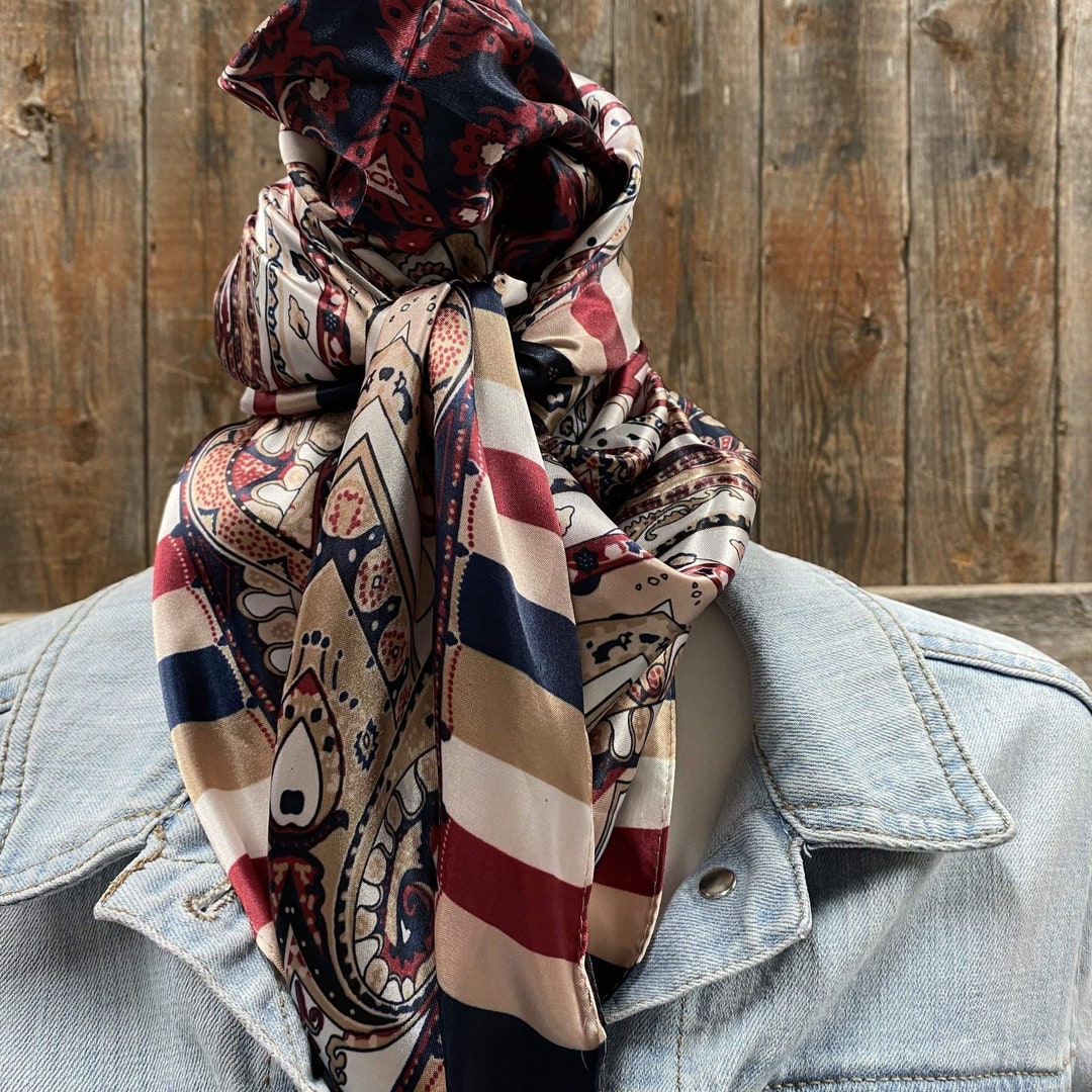 35x35 Retro Red Wild Rag/scarf WR133 Bandana Cowboy Rag Western Scarves ...