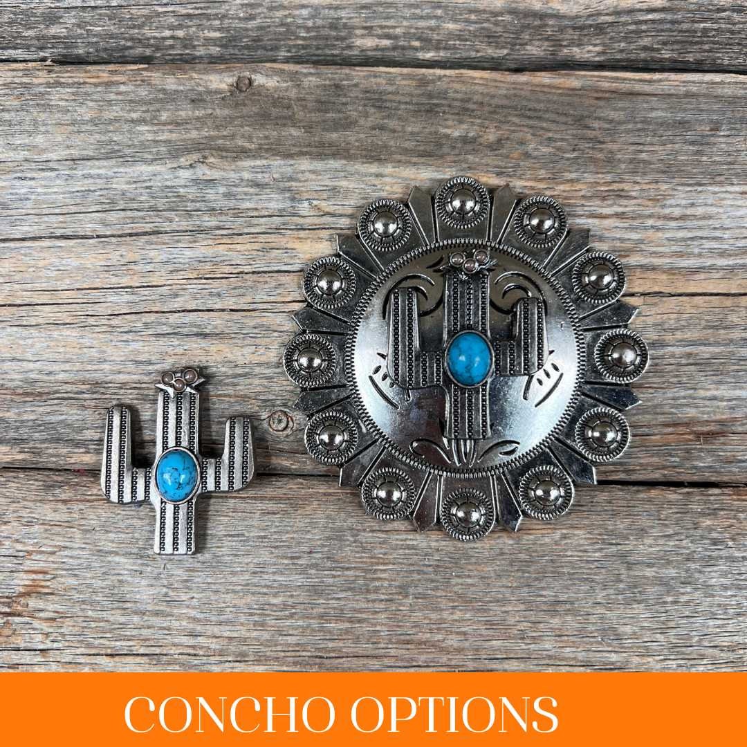 Antique Silver Turquoise Cactus Concho W178 - Etsy