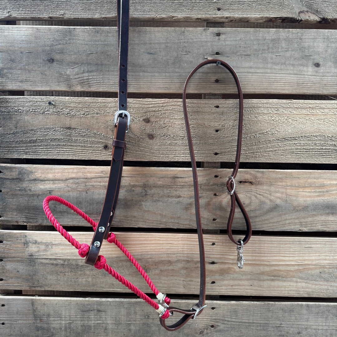 Red Single Rope Noseband Lariat With Leather Hanger #HAN103 - Etsy