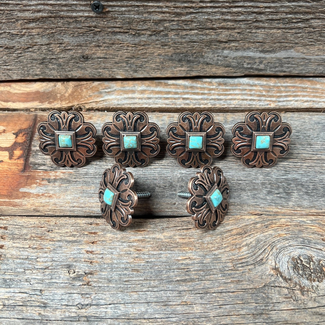 Copper Turquoise Concho Saddle Set SSW141 - Etsy