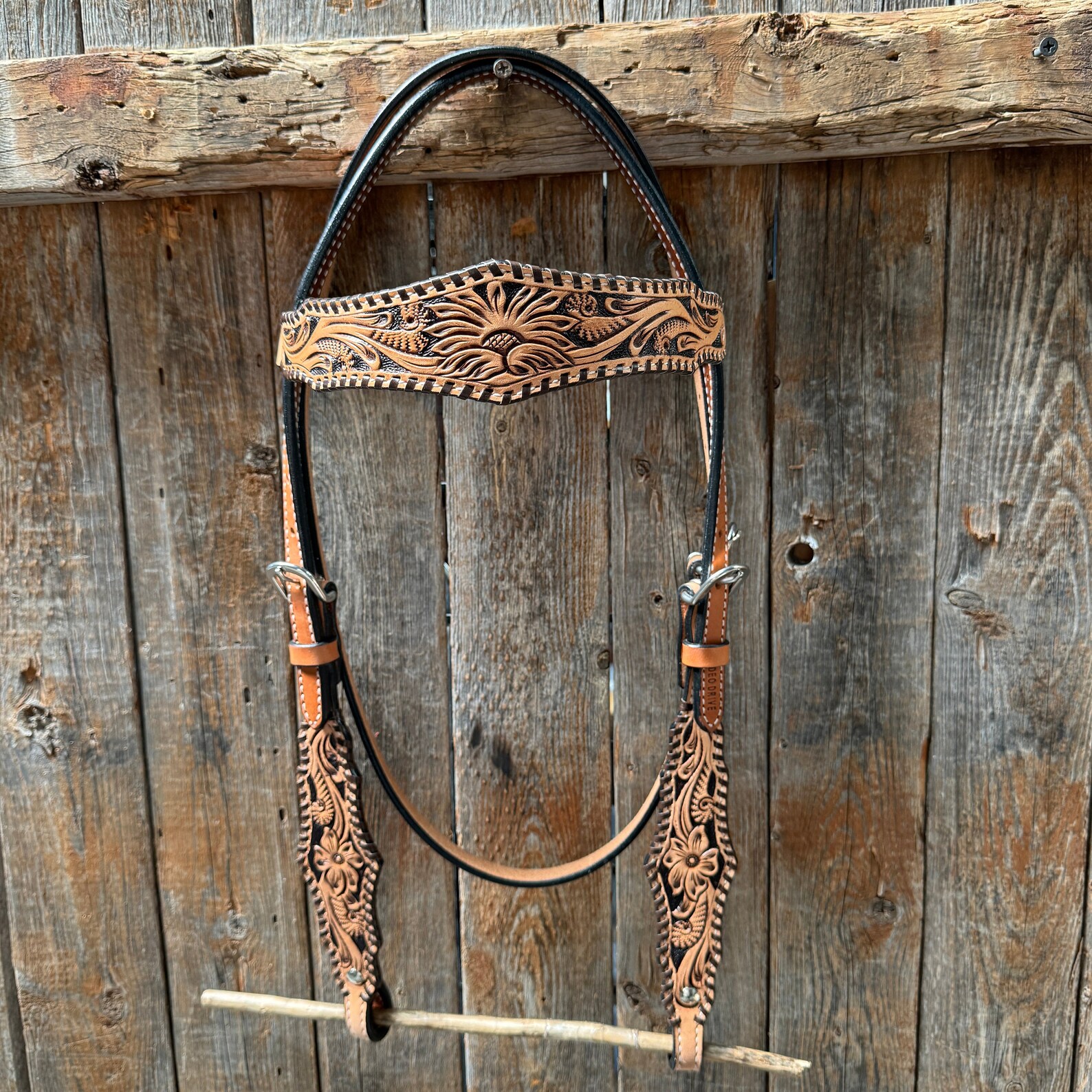Light Oil Floral Whipstitch Browband Headstall / Bridle #24386 - Etsy