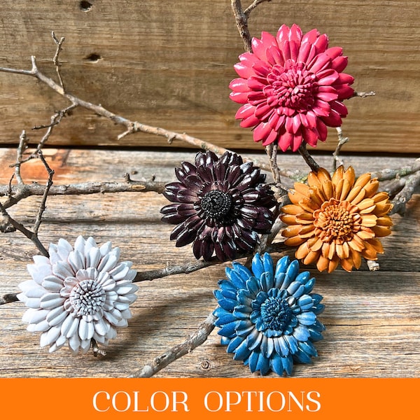 Leather Flowers - Etsy