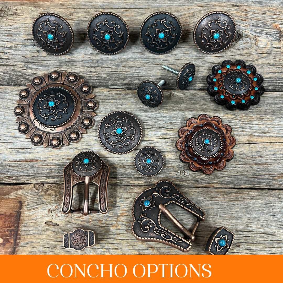 Copper Turquoise Western Concho W180 - Etsy