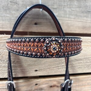 Two Tone Honeycomb Copper Dot Jet, Champagne and Topaz Browband ...
