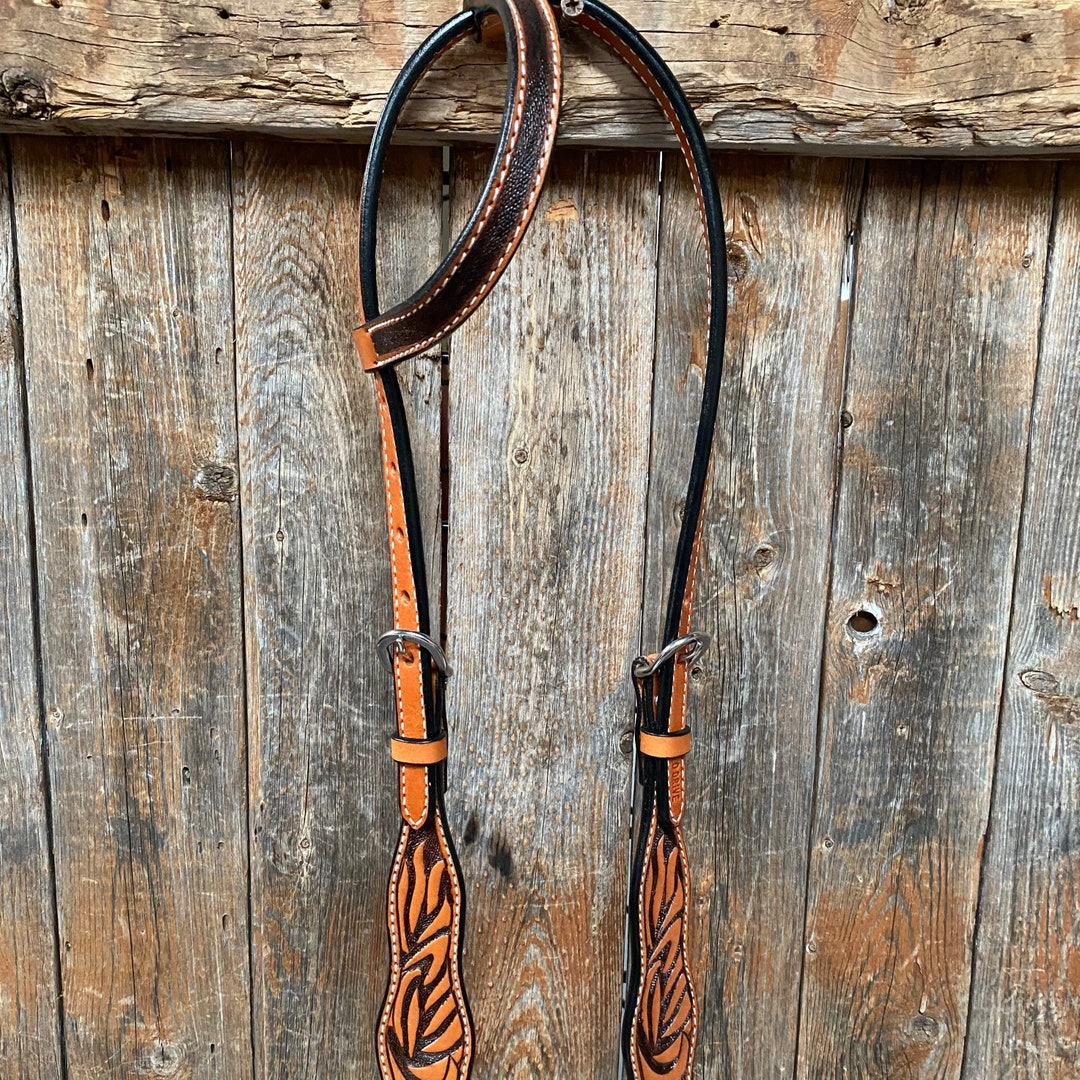 Two Tone Zebra Striped One Ear Headstall/bridle #241941 - Etsy