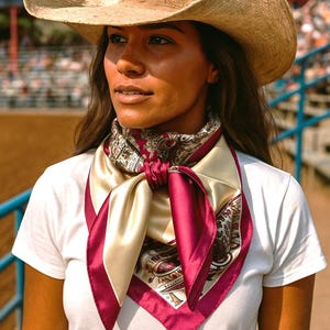 35x35" Burgundy and Cream Wild Rag / Scarf WR1016 - Etsy