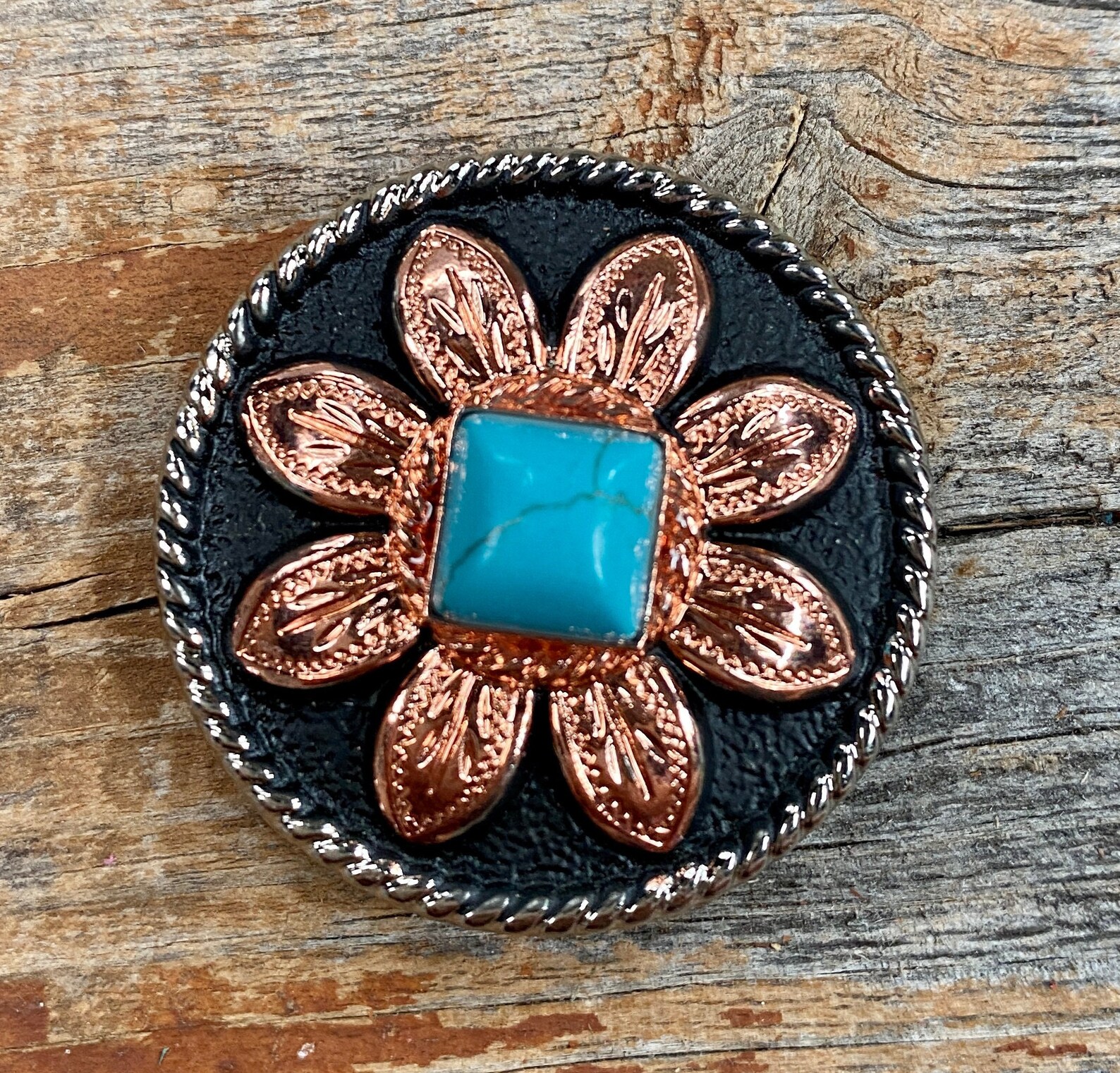 Copper Turquoise Sunflower Concho 1.5 W188L for Horse - Etsy