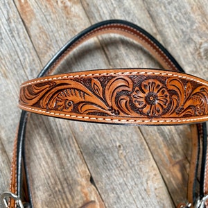 Light Oil Floral Tooled Buckaroo Style Browband Headstall / Bridle - Etsy