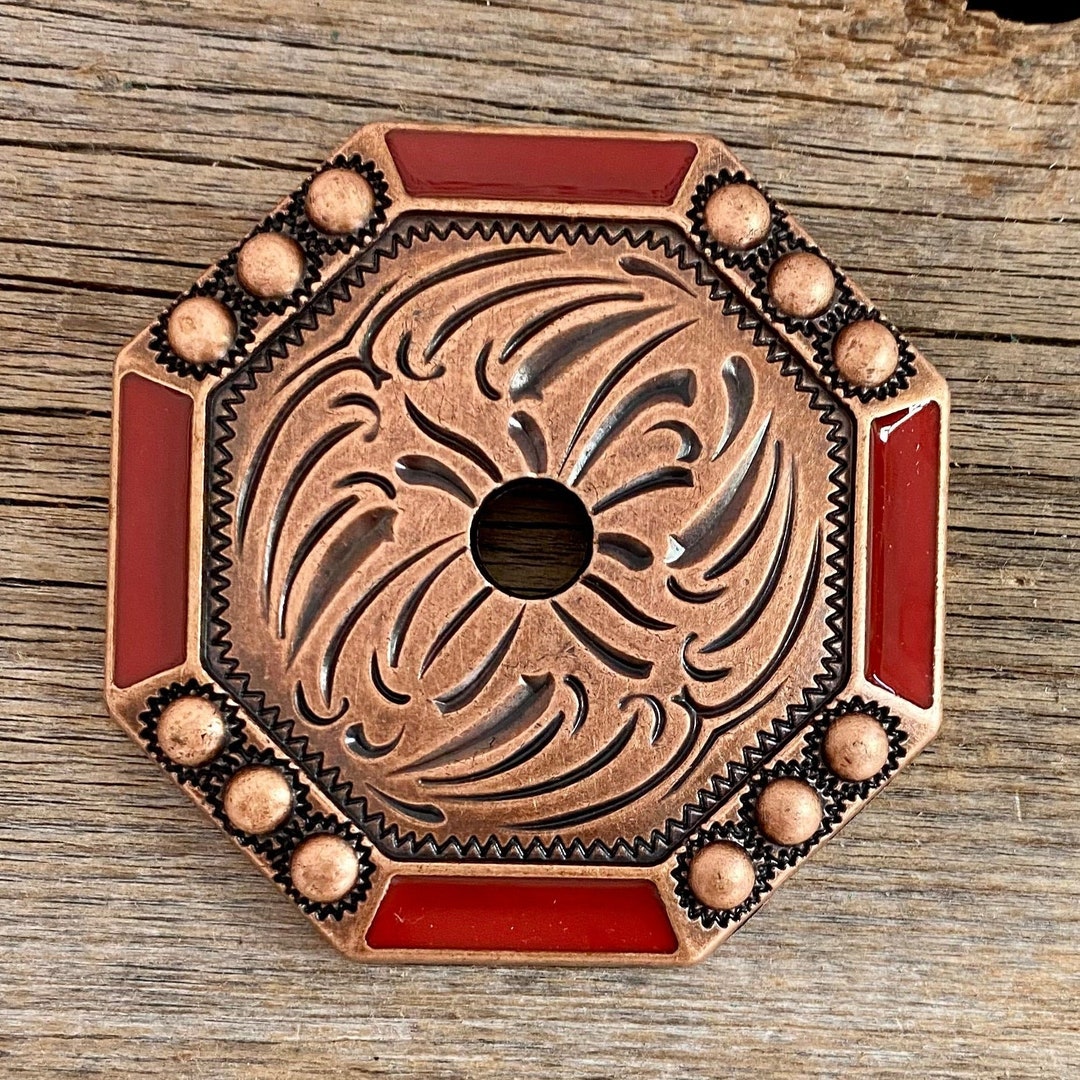 Copper Dot and Coral Enamel Western Concho Jacket 2.5" W223JK - Etsy