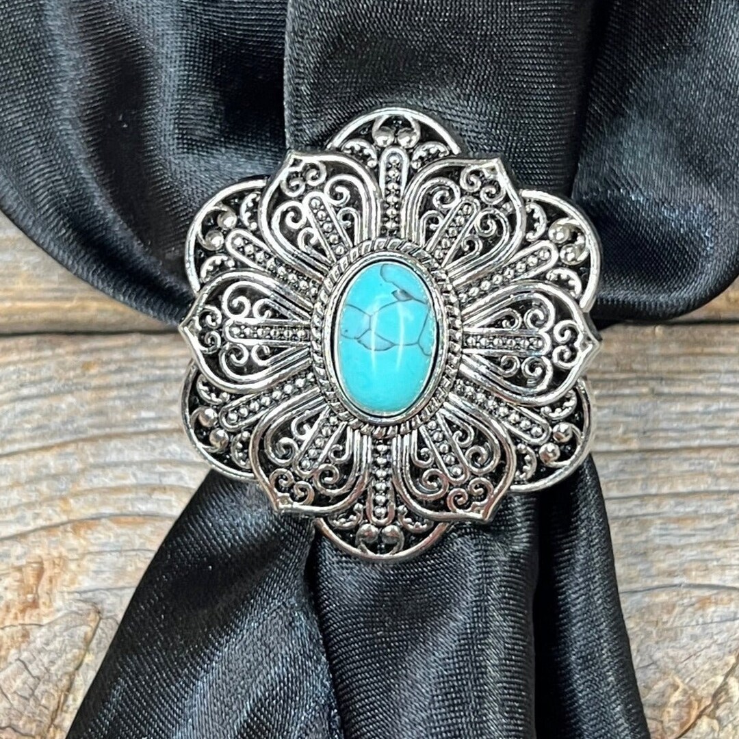 Antique Silver Filigree Floral Western Wild Rag Slide WRSW234 - Etsy