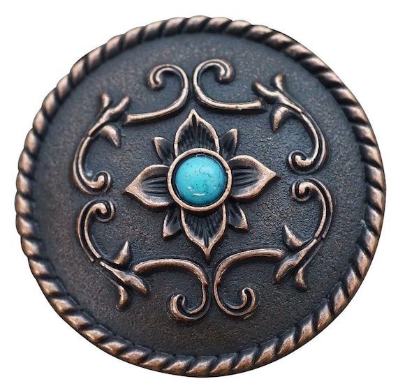 Copper Turquoise Concho 1.5 W180L . | Etsy
