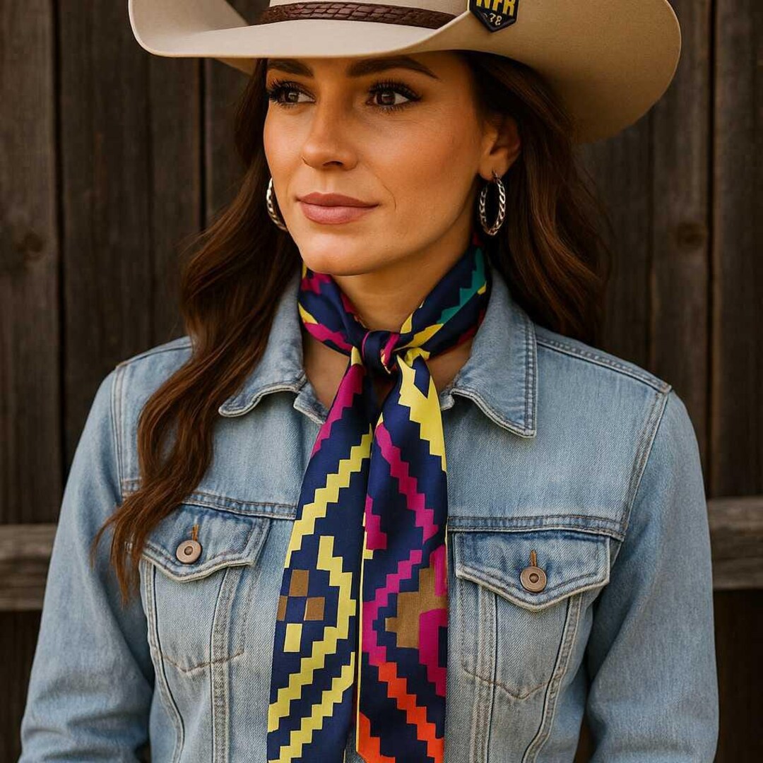 Multi Colored Western Skinny Mini Wild Rag Scarf / Cowgirl Necktie # ...