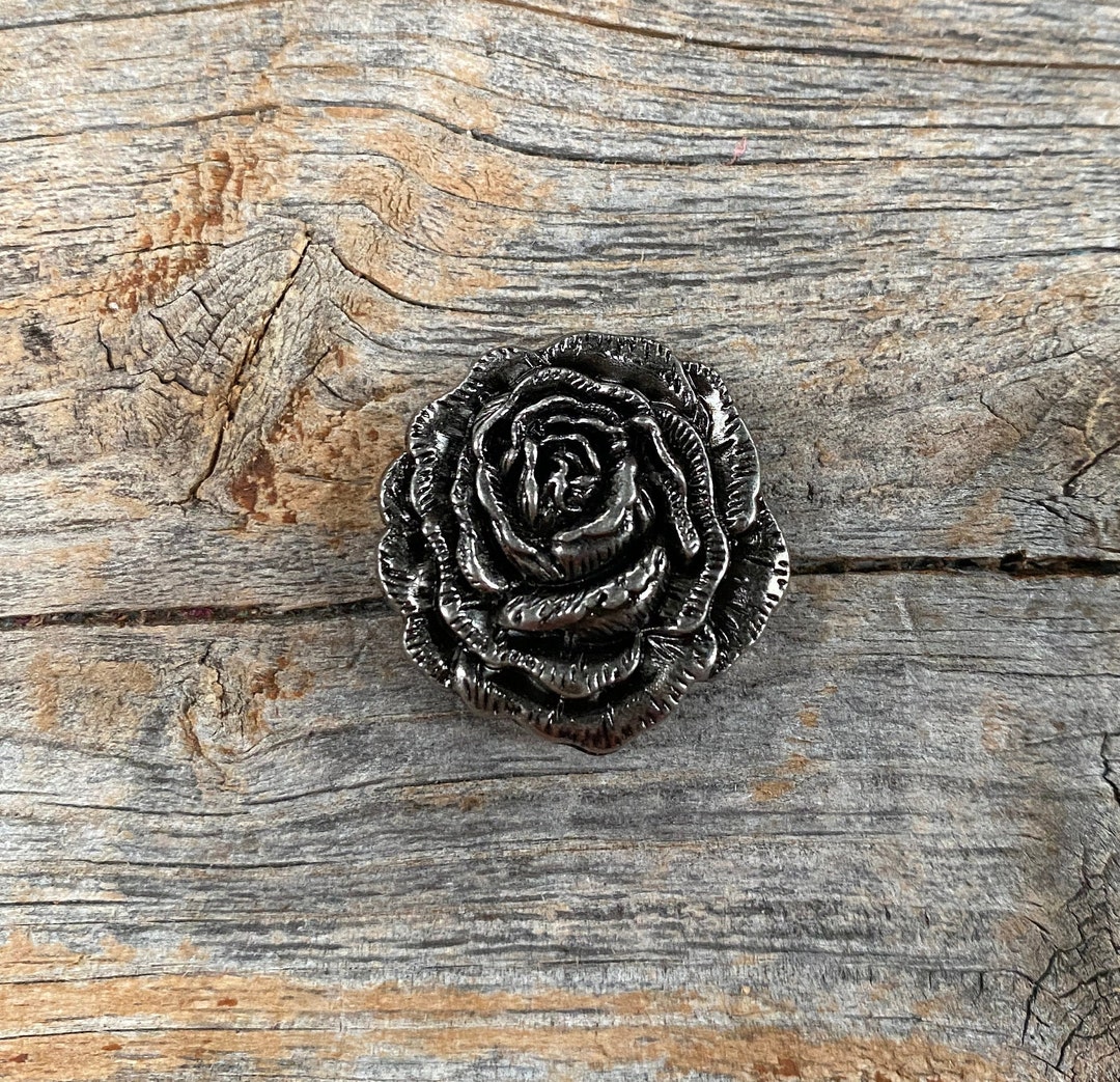Antique Silver Rose Concho 1 W108AS - Etsy