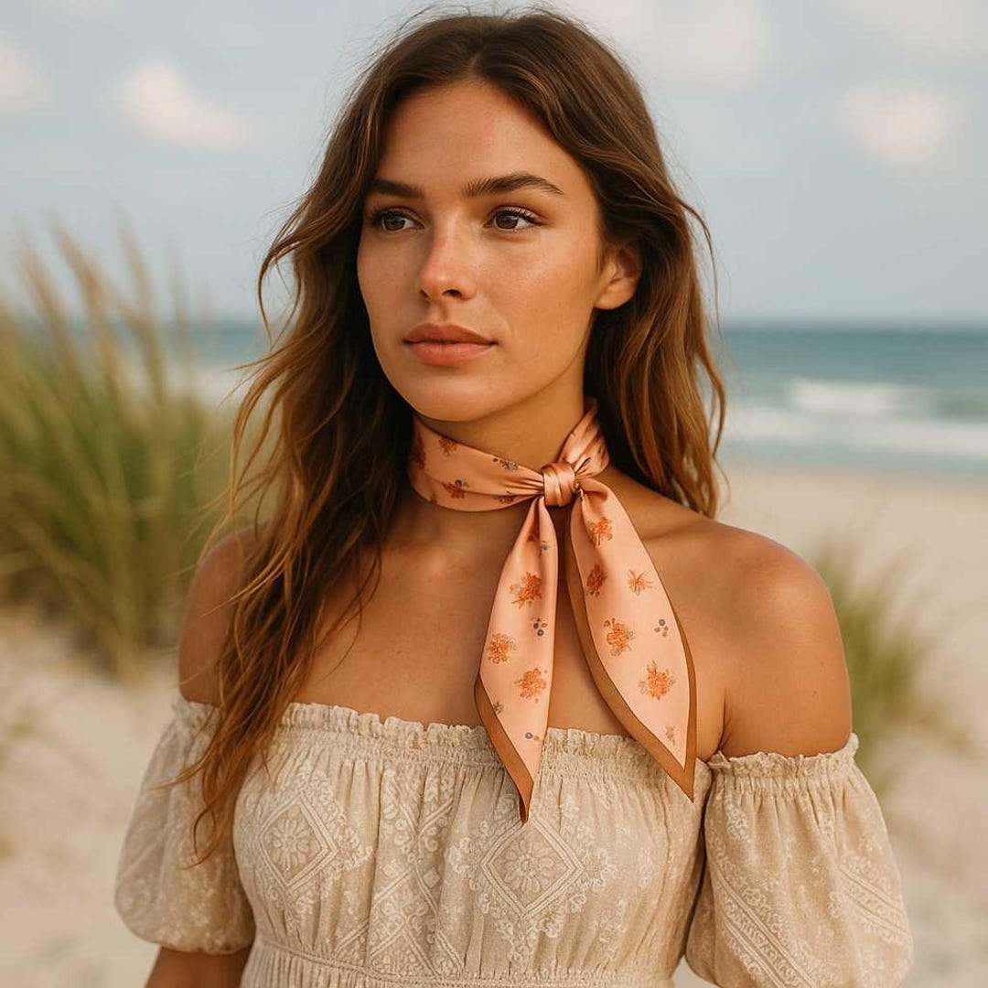 Pink and Tan Western Skinny Mini Wild Rag Scarf / Cowgirl Necktie # ...