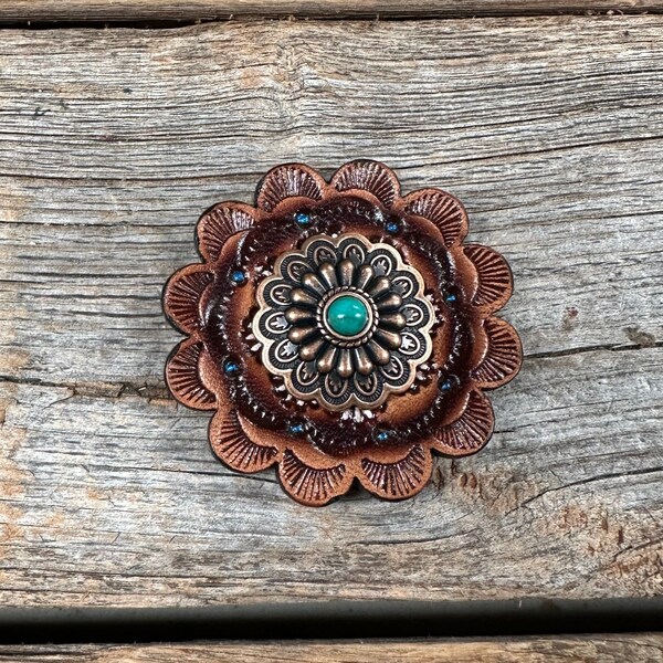 Leather Rosette Concho - Etsy