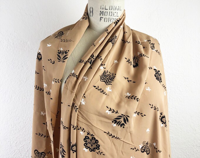 Beautiful Vintage 40s Cold Rayon Fabric Yardage Floral Motif With ...
