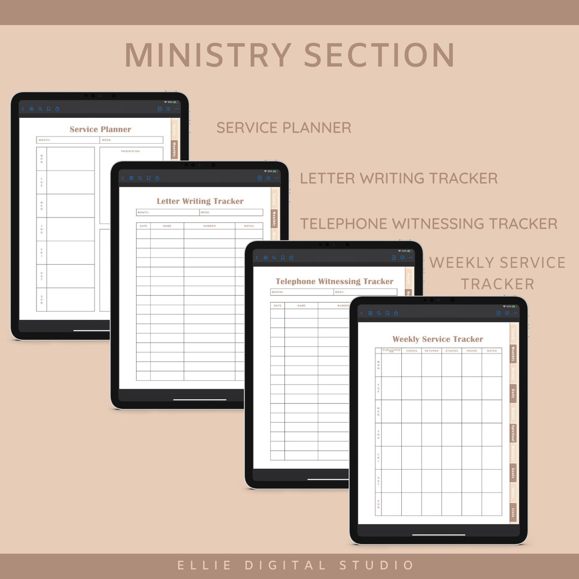 JW Digital Planner Bundle | JW Ministry Planner | Service Planner ...