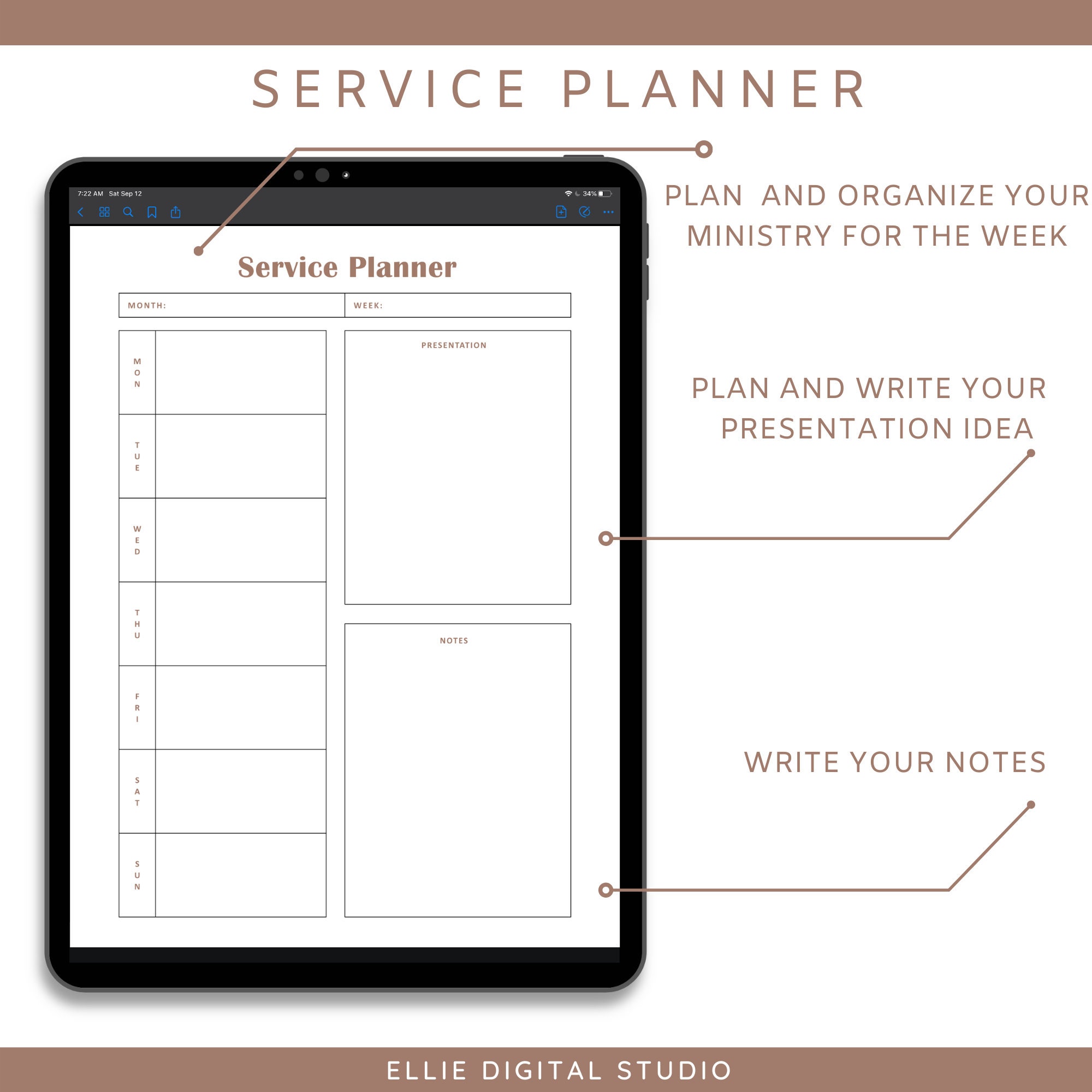 JW Ministry Planner Field Service Tracker Ministry Schedule Planner ...