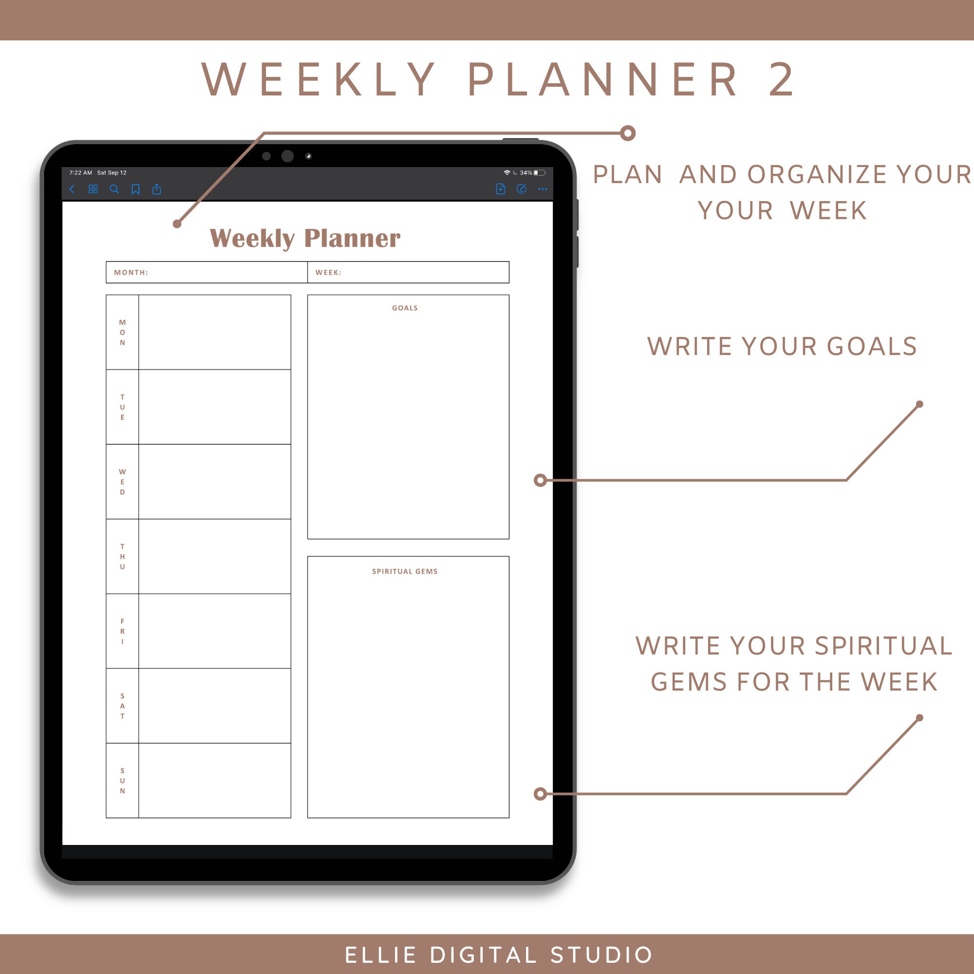 JW Digital Weekly Planner | JW Weekly Schedule | JW Weekly Organizer ...