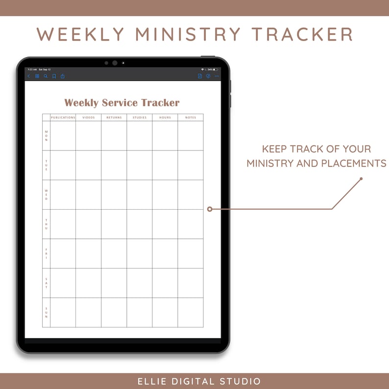JW Ministry Planner | Field Service Tracker| Ministry Schedule Planner ...