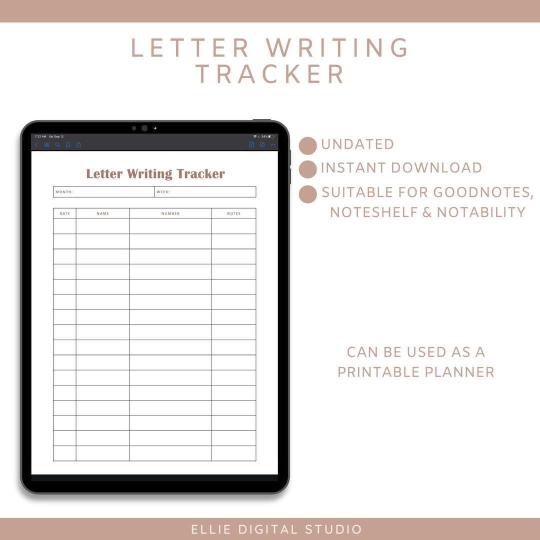 Digital Letter Writing Tracker | JW Ministry Tracker | Ministry Planner ...