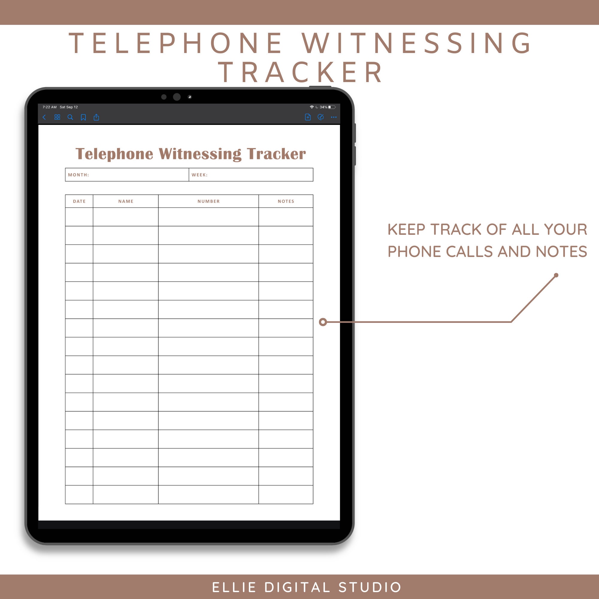JW Ministry Planner Field Service Tracker Ministry Schedule Planner ...