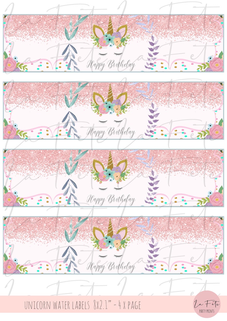 Unicorn Bottle Labels, Unicorn Labels Printable, Magical Unicorn ...