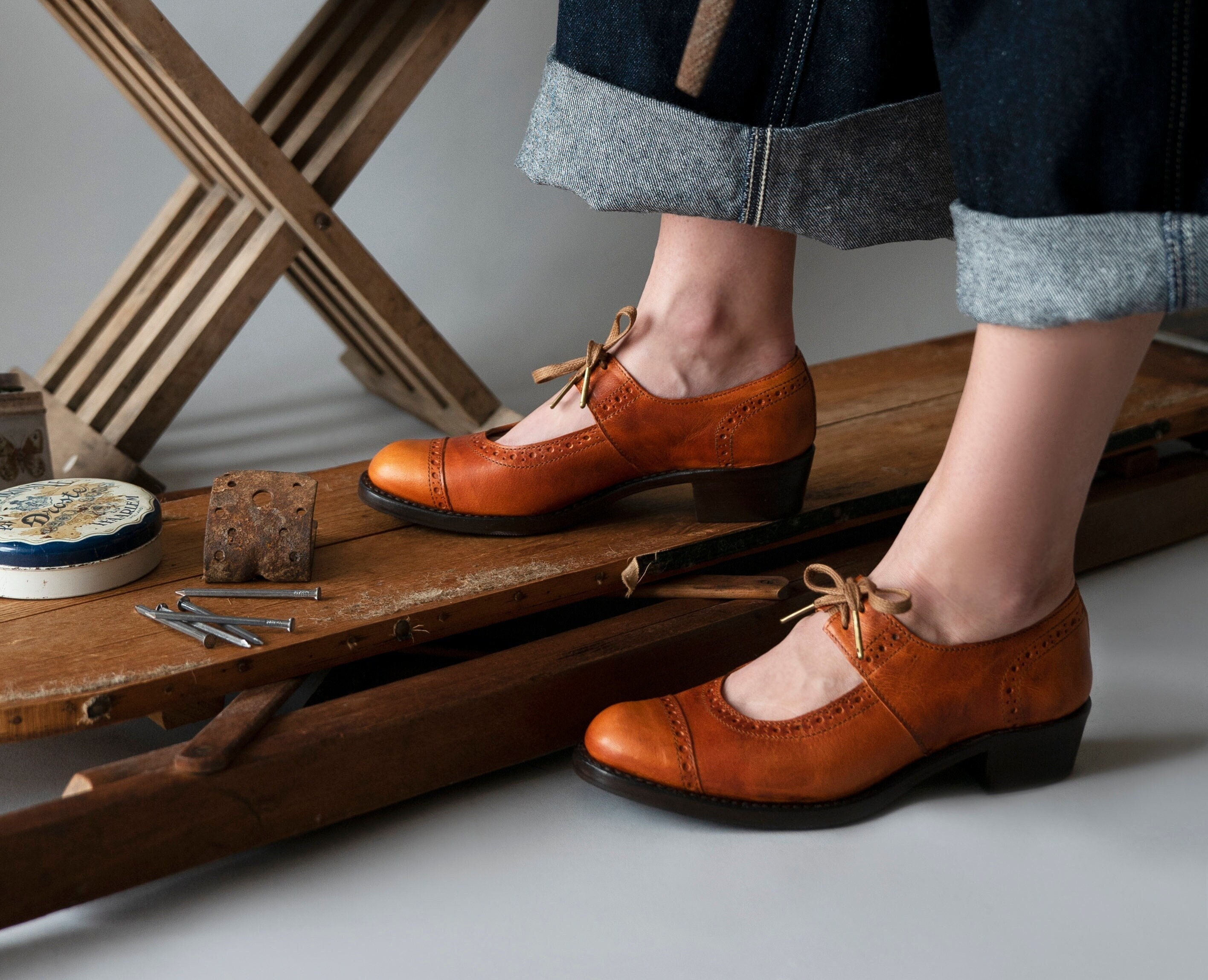 1930s Mary Janes in Blood Orange — JoBear.Boots