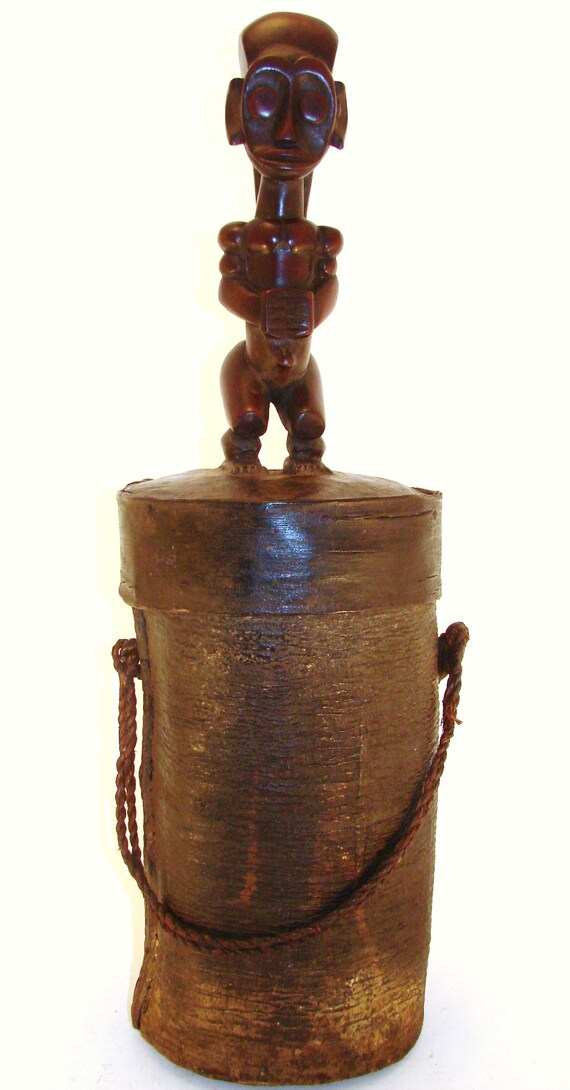 Fang Reliquary Byeri Figure From Cameroon Bark Wood Basket | Etsy