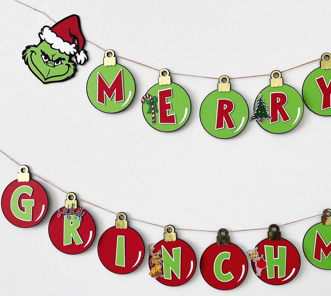 Grinchmas Holiday Banner/christmas Banner - Etsy