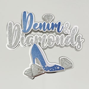 Denim & Diamonds Theme Cake Topper, Denim and Diamonds Cake Topper - Etsy