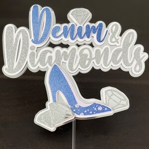 Denim & Diamonds Theme Cake Topper, Denim and Diamonds Cake Topper - Etsy