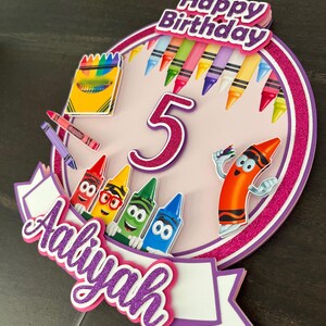 Crayons Theme Cake Topper/ Art Theme Cake Topper - Etsy