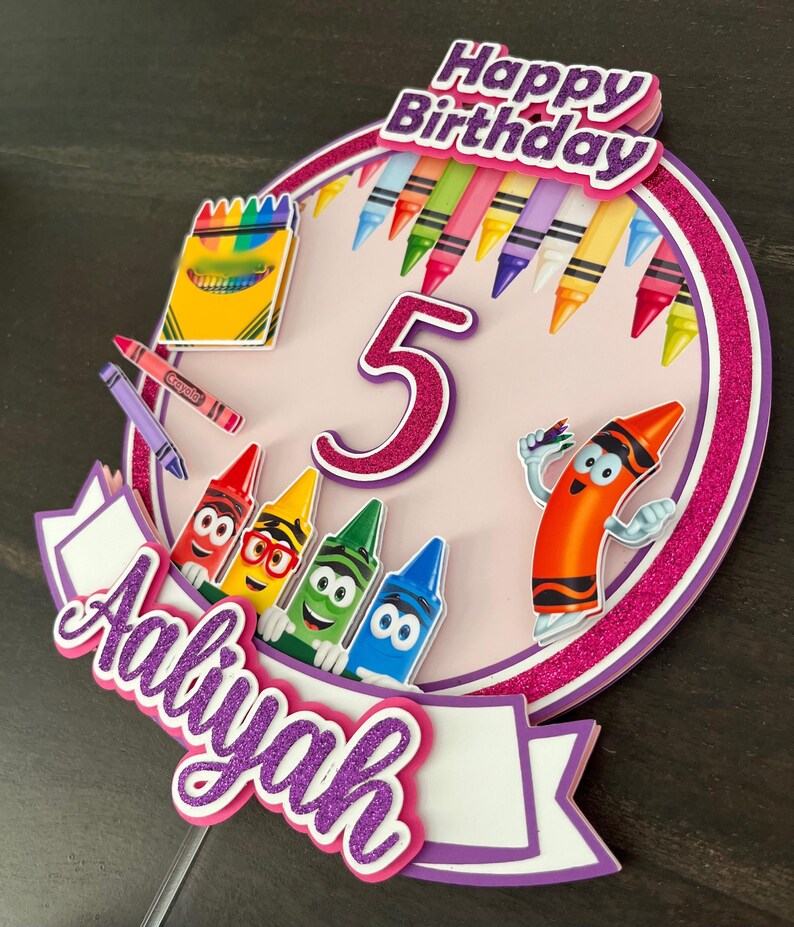 Crayons Theme Cake Topper/ Art Theme Cake Topper - Etsy