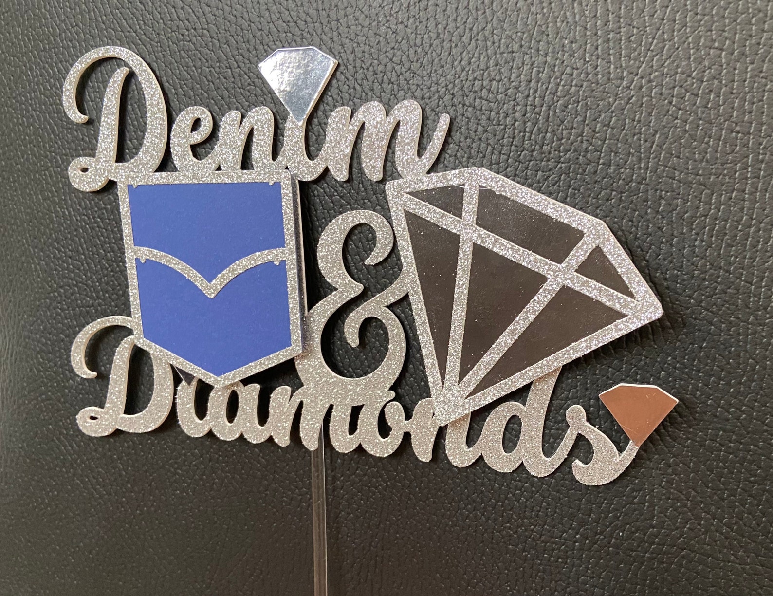Denim and Diamonds Cake Topper/denim and Diamonds Party - Etsy