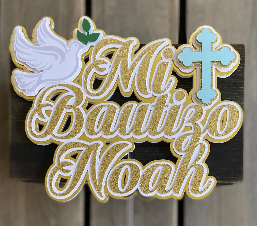 Mi Bautizo Cake Topper/ Mi Pastel de Bautismo Topper - Etsy España
