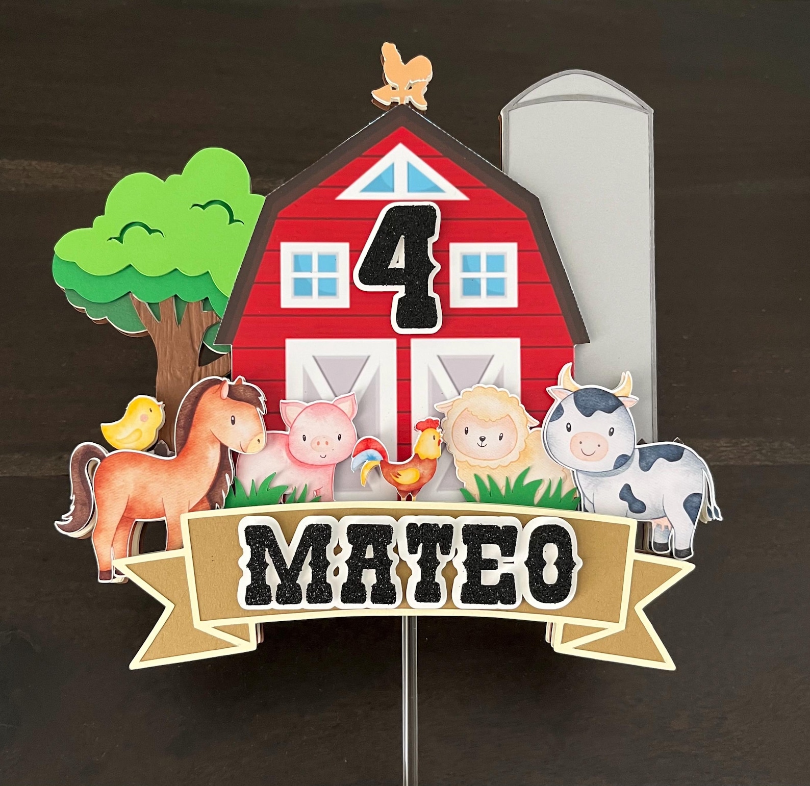 Farm Theme Cake Topper/ Farm Animals Cake Topper - Etsy