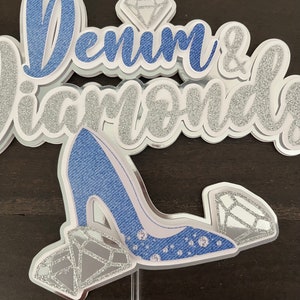Denim & Diamonds Theme Cake Topper, Denim and Diamonds Cake Topper - Etsy
