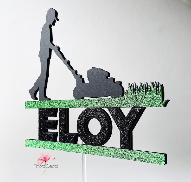 Gardening/Mowing Cake Topper | Etsy