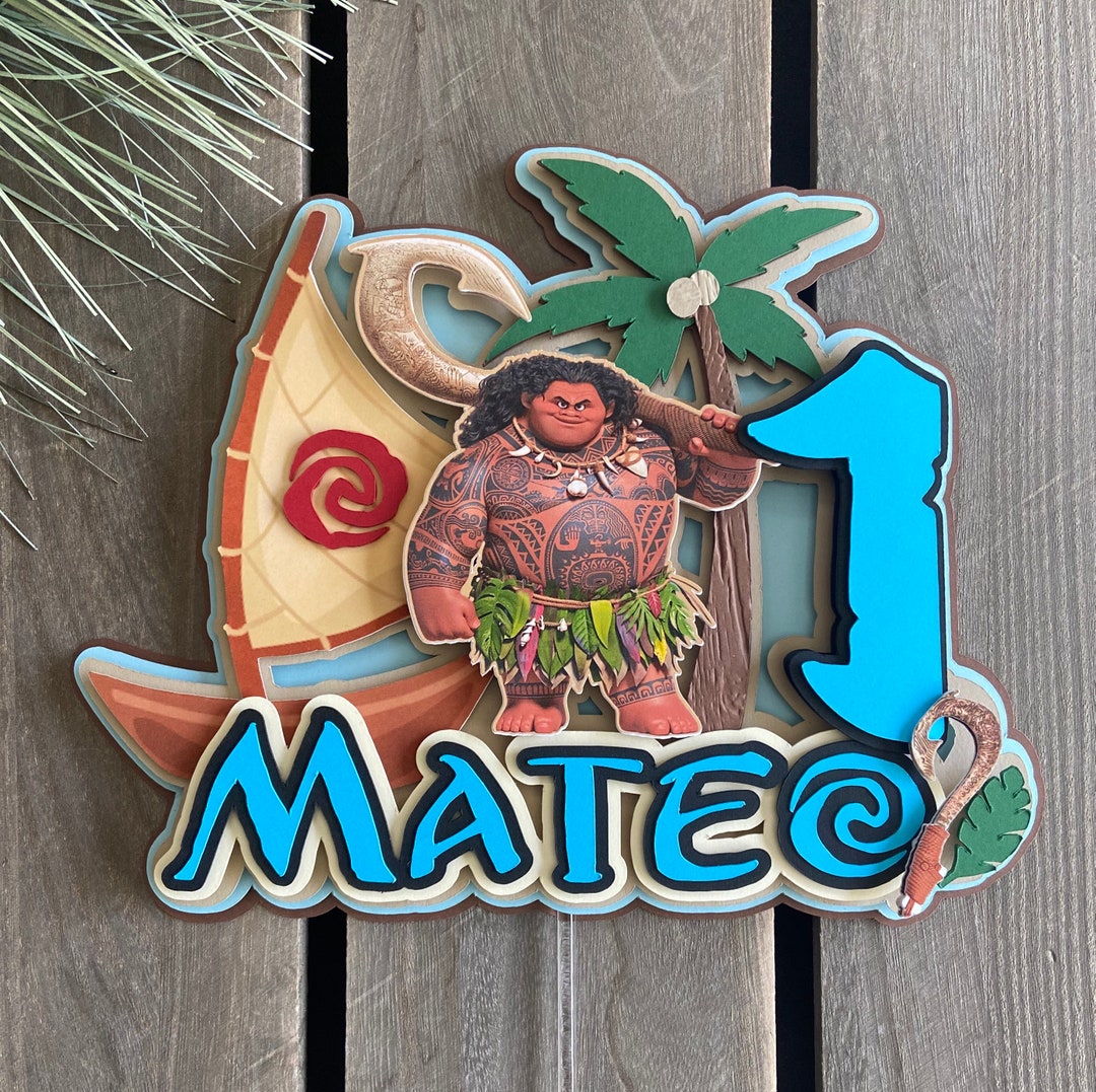 Maui Cake Topper/ Maui Theme Cake Topper - Etsy