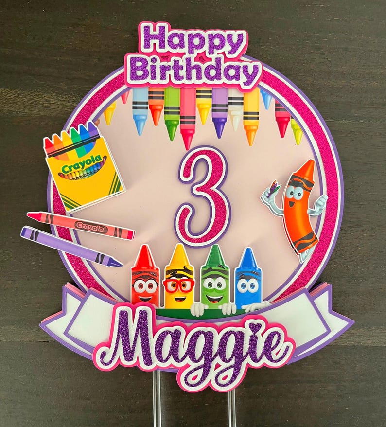 Crayons Theme Cake Topper/ Art Theme Cake Topper - Etsy